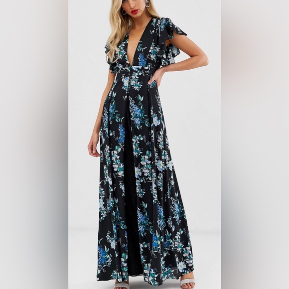 ASOS | Dresses | Ruffled Short Sleeve Maxi Dress | Poshmark